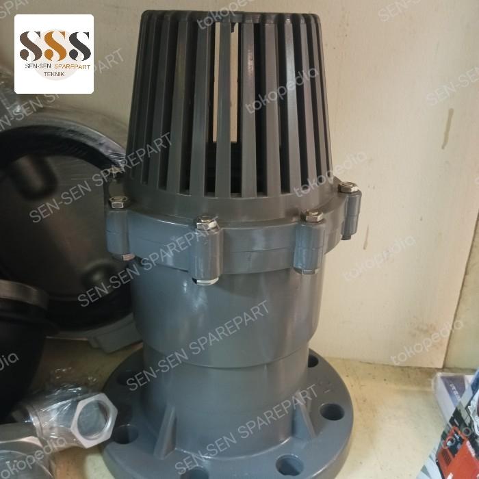 Jual Foot valve PVC 4" inch flange JIS 10K swing foot valve pvc JIS 10K ...