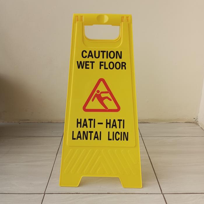 Jual Rambu Awas Licin/ Papan Peringatan Lantai Licin/ Wet Floor Sign ...