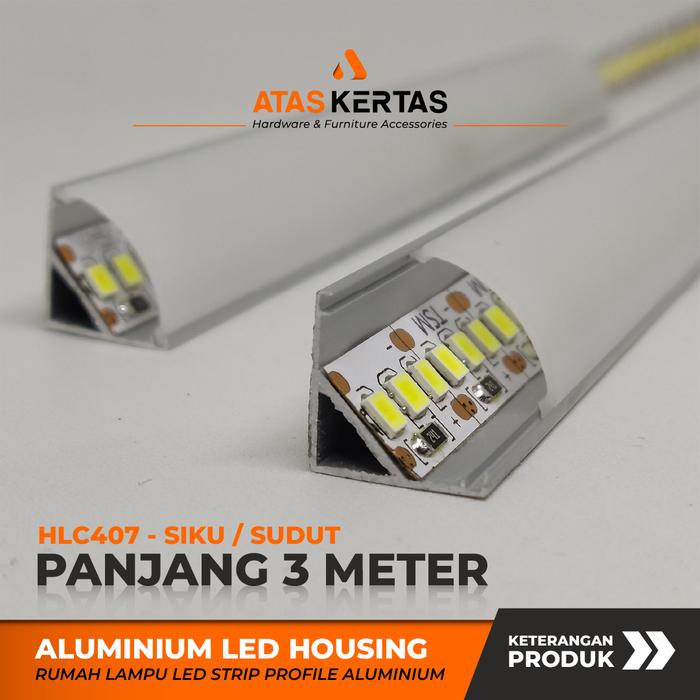 Jual housing led strip sudut kap rumah lampu profile siku aluminium 3 meter - Jakarta Barat ...