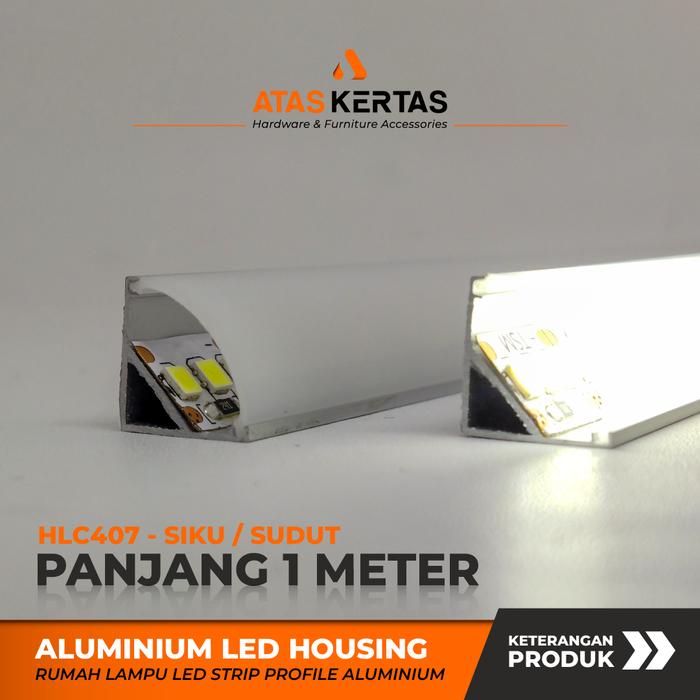 Jual Housing led strip sudut kap rumah lampu profile siku aluminium 1 ...