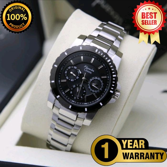 Jual Jam Alexandre Christie Wanita AC 6141 AC6141 Silver Black Original ...