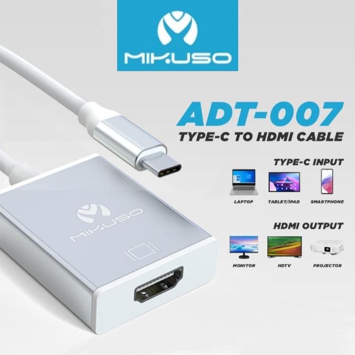 Jual Mikuso ADT-007 Kabel Type-C to HDMI Cable Converter OTG - Jakarta Barat - Surya Baru Acc ...