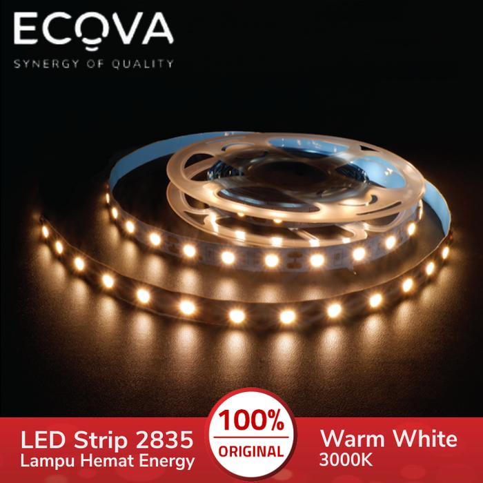 Promo ECOVA Lampu LED Strip Light 5M 12V 5 Meter 2835 - Kuning 3000K ...