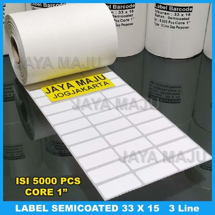 Jual STICKER LABEL BARCODE SEMICOATED 33 X 15 3 LINE GAP Isi 5.000 FACE ...