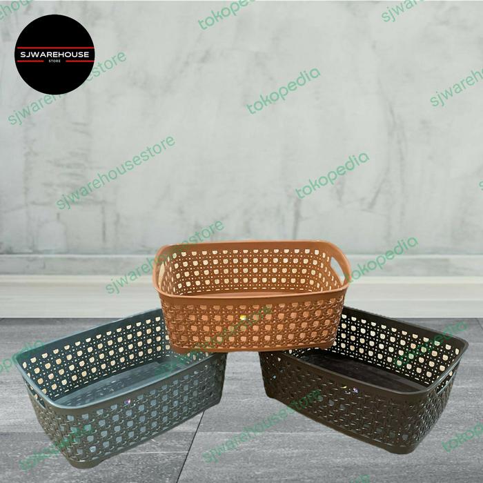 Jual Keranjang Motif Rotan Anyam Serbaguna Golden Ox/ Keranjang Box ATK ...