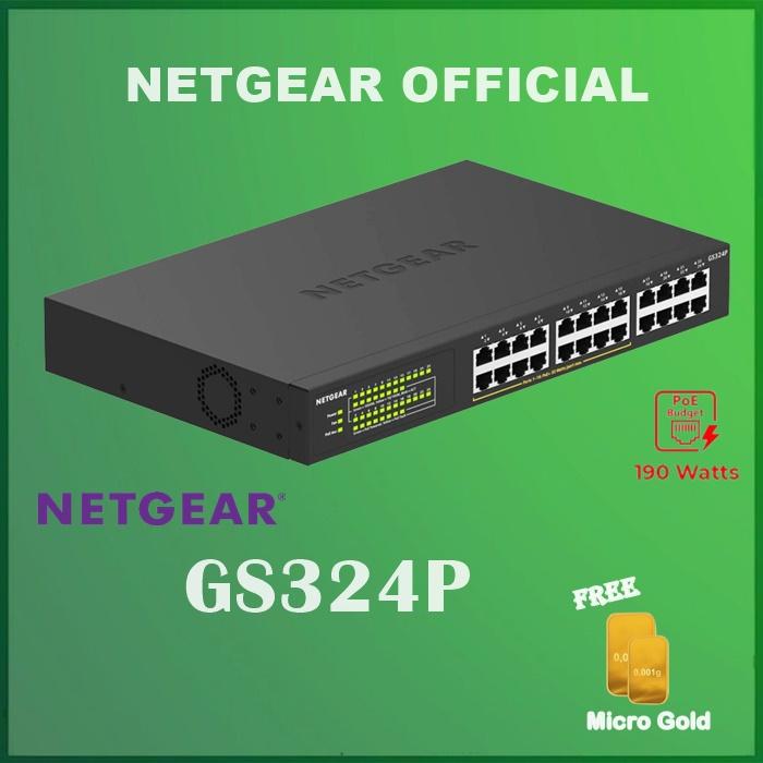 Promo Netgear GS324P 24 Port Gigabit Ethernet Unmanaged with 16 PoE+ ...