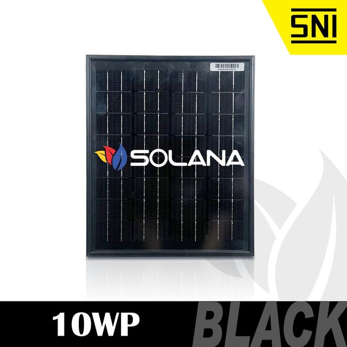 Jual SOLAR PANEL SOLAR CELL PV MODUL 10WP MONOCRYSTALLINE SOLANA BLACK ...