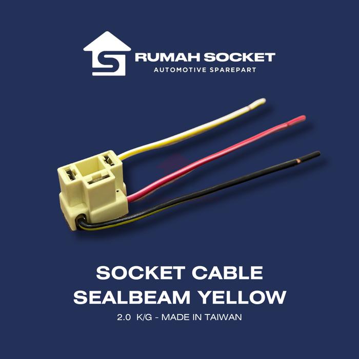 Jual SOCKET / SOKET / SEAL BEAM SEALBEAM H4 LAMPU FIBER TAIWAN KABEL ...