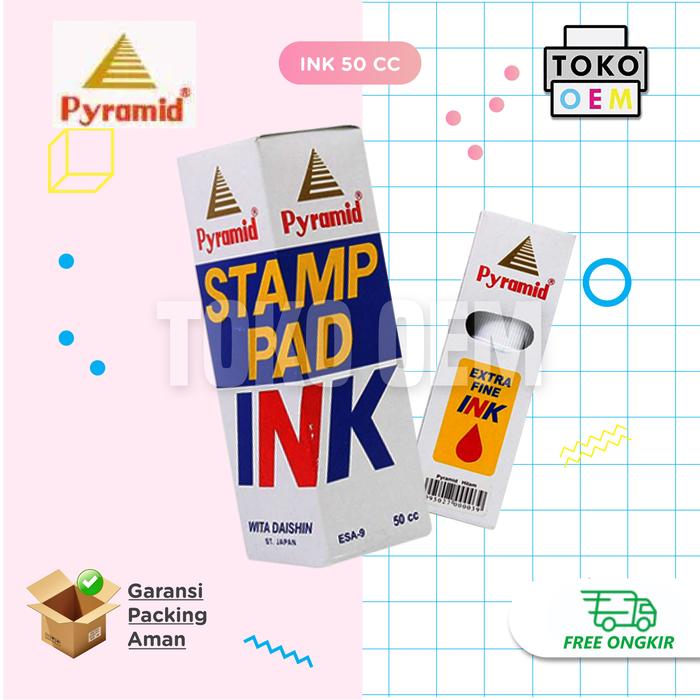 Jual PYRAMID TINTA CAP BAK STEMPEL REFILL INK STAMP PAD 50 CC - BLACK ...