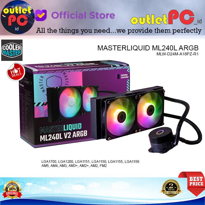 Promo COOLER MASTER AIO MASTERLIQUID 240L CORE ARGB CPU Cooler Master ...