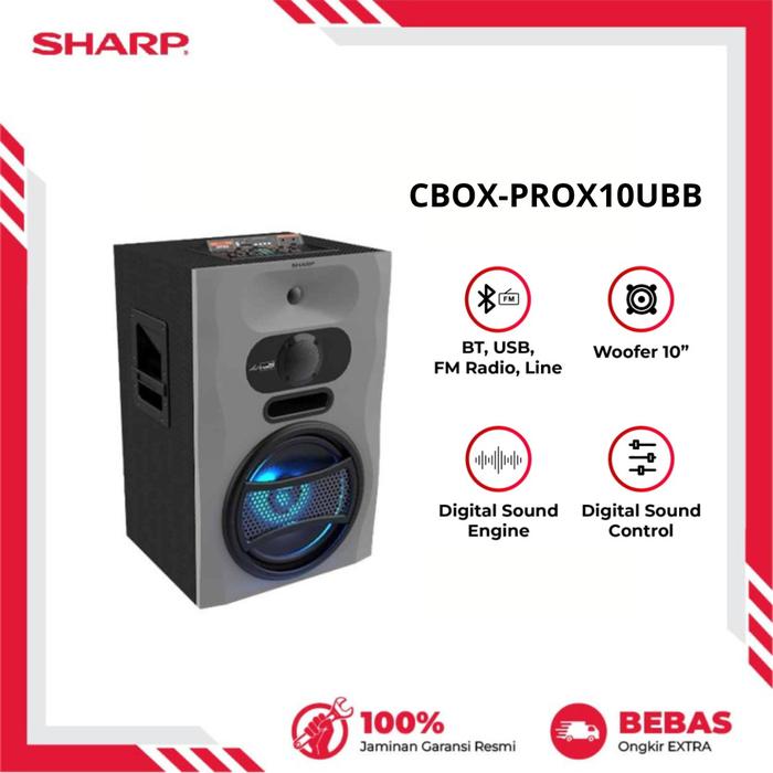 Jual SHARP Speaker Aktif Bluetooth Pro X Series CBOX PROX10UBB ...
