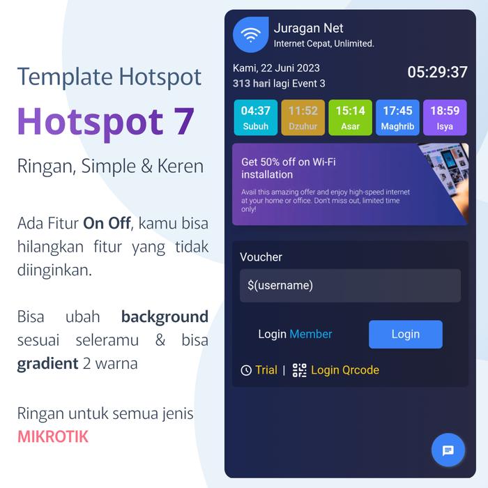 Jual Login Page Hotspot Mikrotik - 7c - Kab. Bandung - Al-Aufiya Store ...
