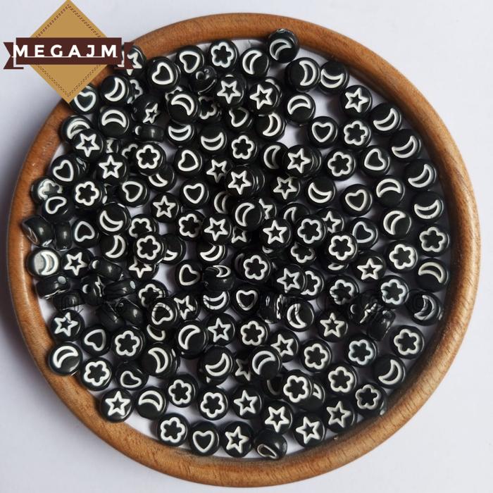 Jual 100 psc Manik Manik Model Bintang Model Bulat Pipih Bahan Meronce ...