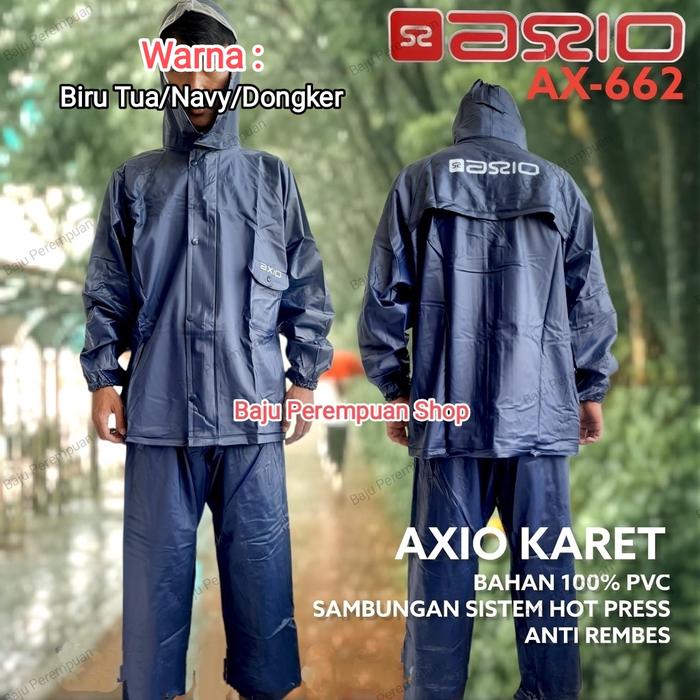 Jual Jas Hujan Axio 662 Original Karet Rubber/Setelan Mantel Mantol ...