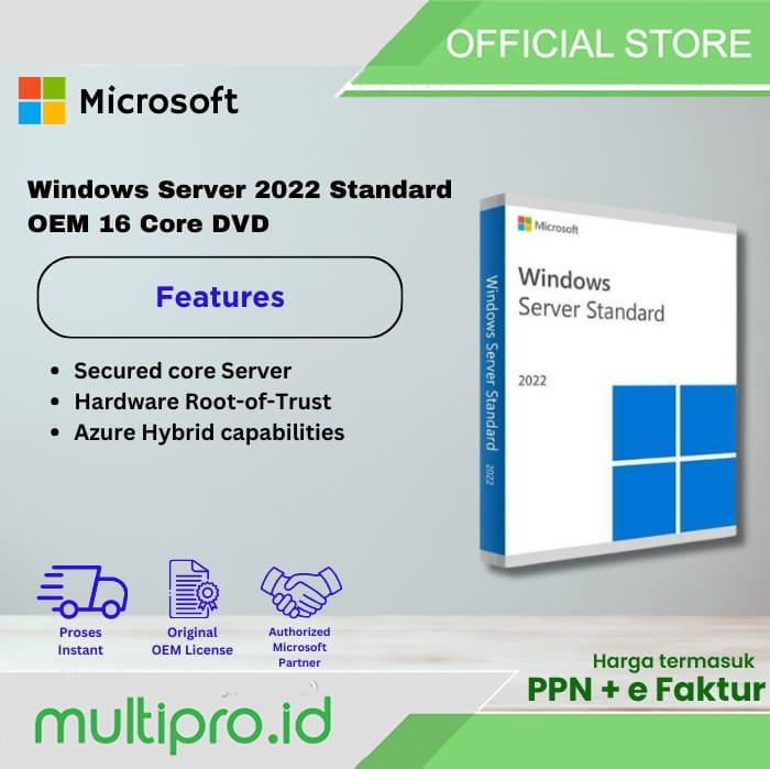 Promo Windows Server 2022 Standard 16 Core OEM Original P73-08328 Cicil ...