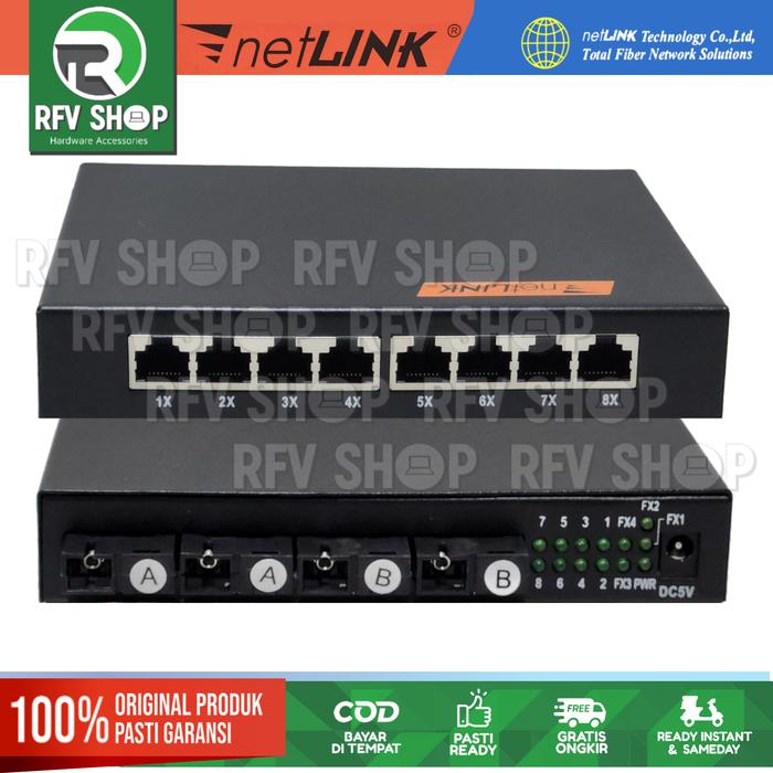 Jual Gigabit Media Converter 4 Fo 8 Lan Fiber Optik Switch Konverter Htb Di Seller Velvet Store ...