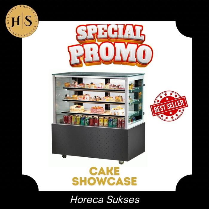 Jual Cake Showcase 3 Shelves SG-150FA-2X Model Persegi with Defrost ...