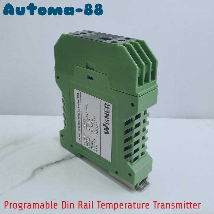 Jual DIN Rail Programable Temperature Transmitter 4-20mA DC 24V PT100 ...