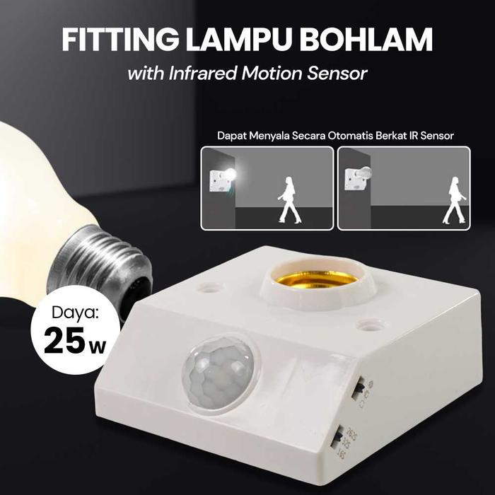 Jual Fitting Fiting Dudukan Lampu Sensor Gerak Cahaya Siang Malam ...