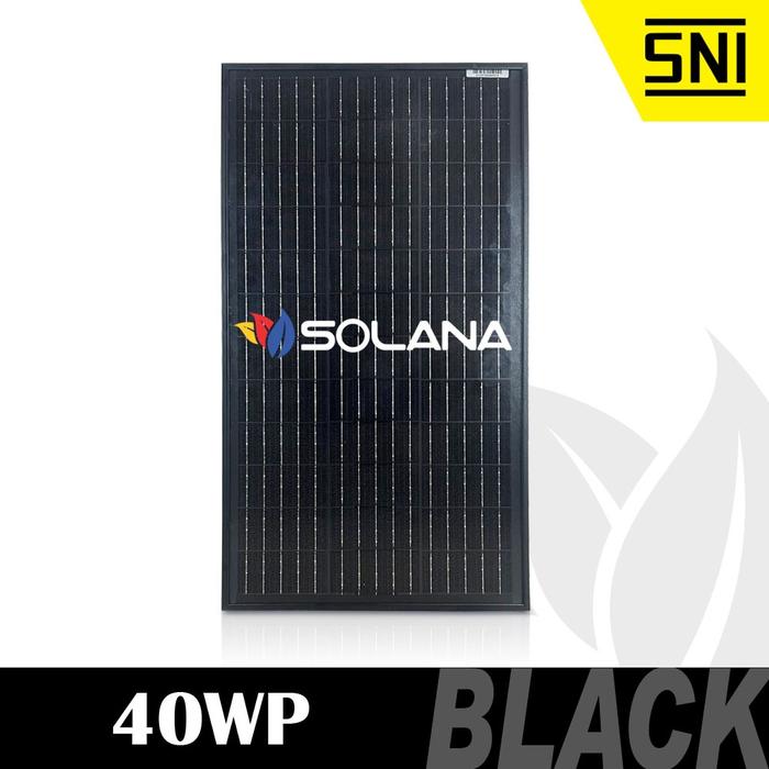 Jual SOLAR PANEL SOLAR CELL PV MODUL 40WP MONOCRYSTALLINE SOLANA BLACK ...