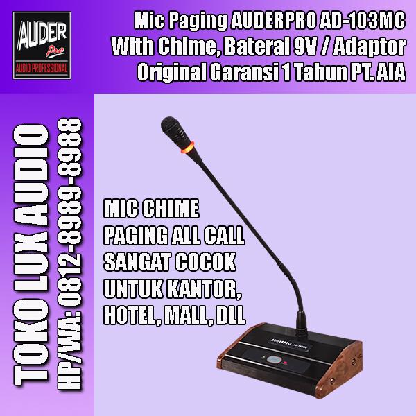 Jual Microphone chime paging auderpro ad-103mc untuk gedung kantor ...