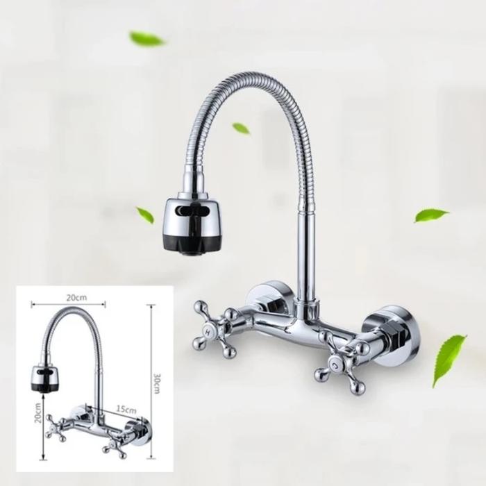 Jual Kran Kitchen Sink dinding Tembok Panas dingin kran fleksibel kuningan - Jakarta Pusat ...