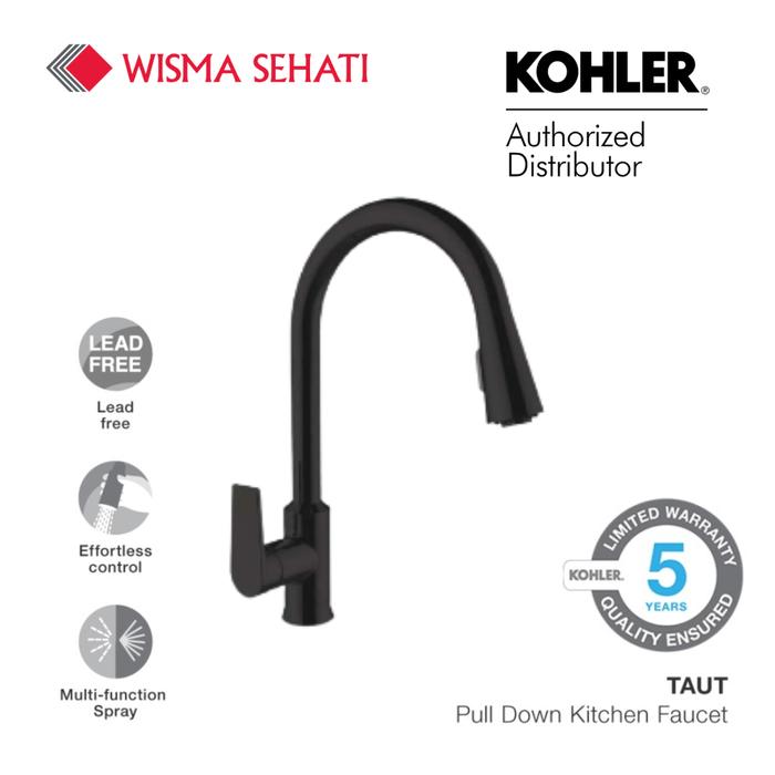 Promo KOHLER Taut Pull-down Kitchen Faucet Black Matte K-21367T-4-BL ...