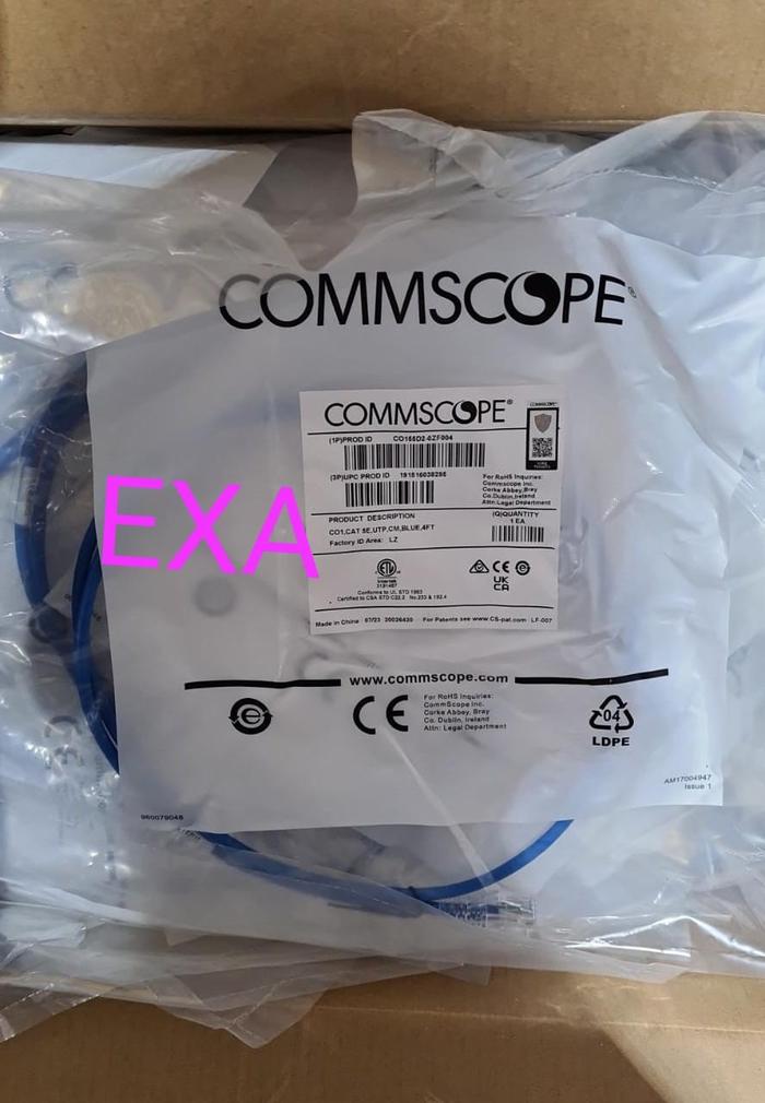 Jual AMP Commscope Patch Cord Cat6 Cat.6 1M 2M 3M NPC06UVDB-BL004F ...