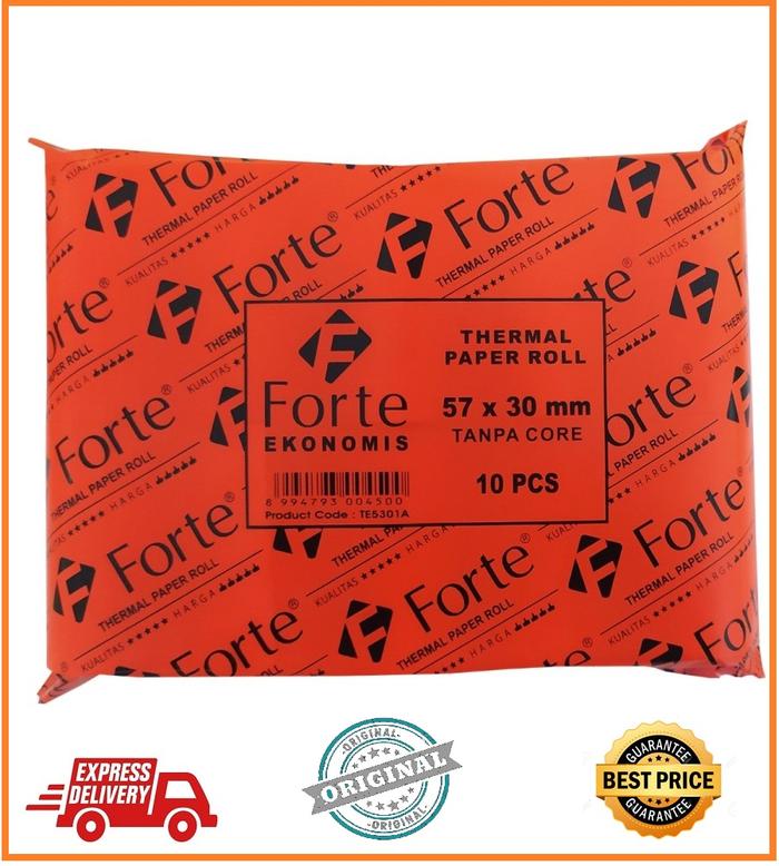Jual KERTAS THERMAL FORTE EKONOMIS 57X30 (1 PACK ISI 10 ROLL) /STRUK ...