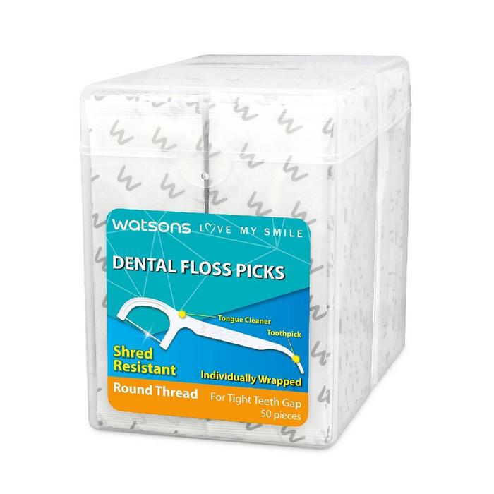 Jual WATSONS Round Thread Dental Floss Picks Individually Wrapped ...