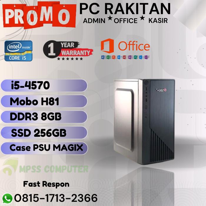 Jual PC/CPU Rakitan i5-4570 Ram 8GB SSD 256GB (Office,Kasir,Dan Admin ...