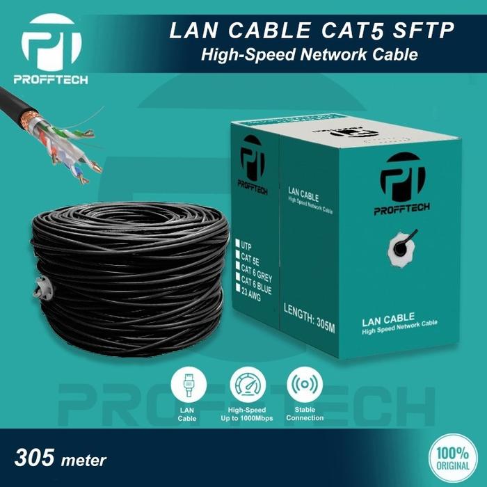 Jual Kabel Lan Cat 5e UTP / SFTP ( ANTI PETIR) 305M Profftech - CAT 5E ...
