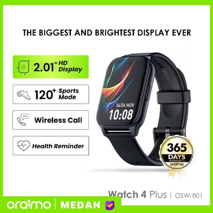 Jual Oraimo Watch 4 Plus Smartwatch 2.01'' Large Screen Bluetooth OSW-801 - Kota Medan - Oraimo ...