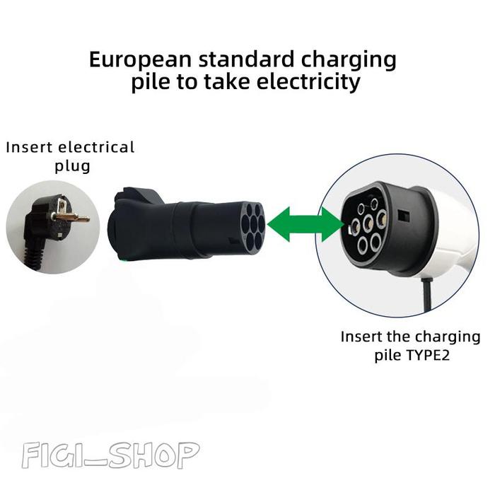 Jual Adaptor Charger SPKLU Motor Listrik Type 2 Male to Schuko EU ...