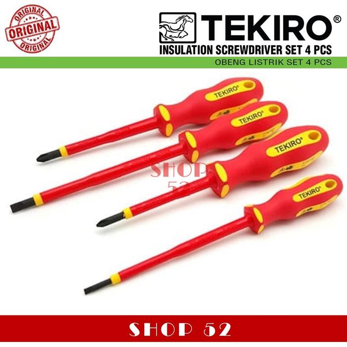 Jual TEKIRO Obeng Listrik Set 4 Pcs Isulation Screwdriver Set 4pcs ...