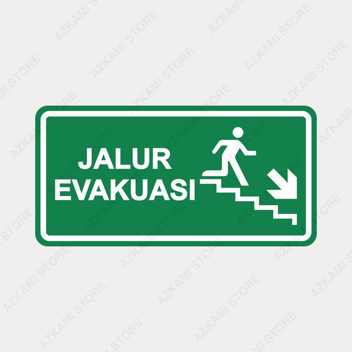 Jual Rambu Plang Papan K3 Jalur Evakuasi 40cm x 20cm Plat Alumunium ...