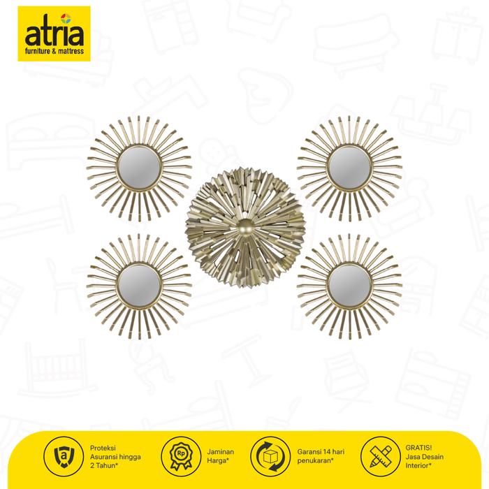 Jual Hiasan Dinding Plastik Kaca Atria Karyl Set 5 Pcs Champagne ...