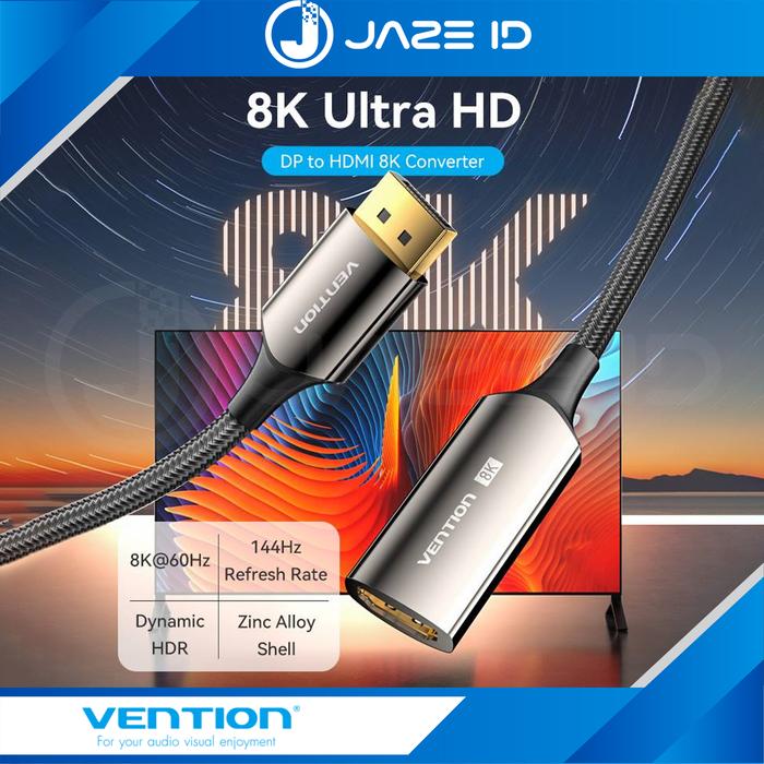 Jual Vention Kabel DisplayPort DP Male to HDMI Female Converter 8K 4K ...