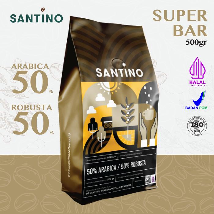 Jual Santino Coffee Beans 50% Arabica 50% Robusta - Super Bar 500 gr ...