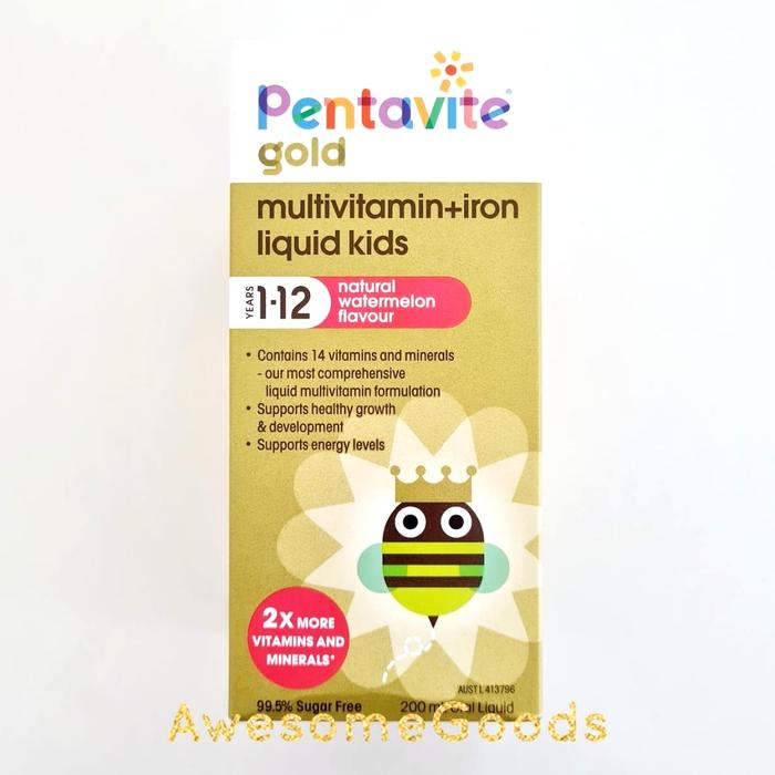 Jual Pentavite Gold Multivitamin + Iron Liquid For Kids 200ml - Jakarta ...