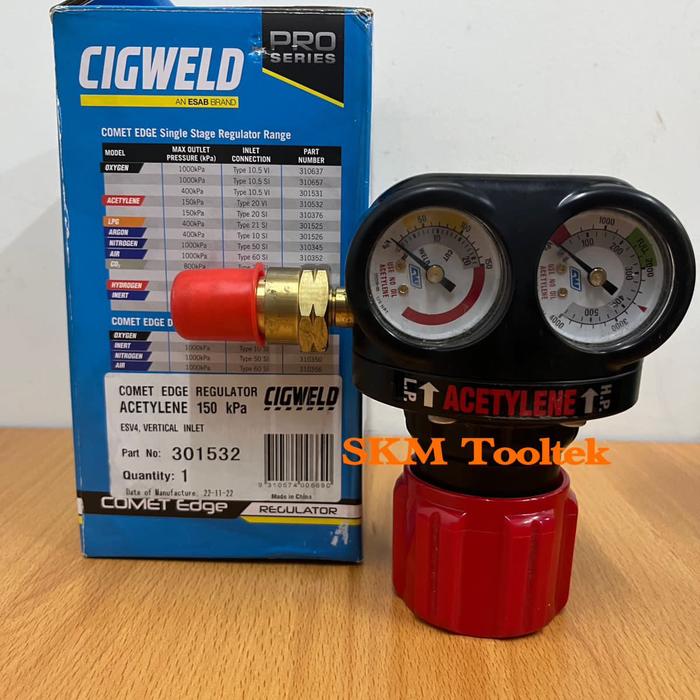 Jual Cigweld Comet Edge Regulator Acetylene 150 kPa Pn 301532 - Jakarta ...