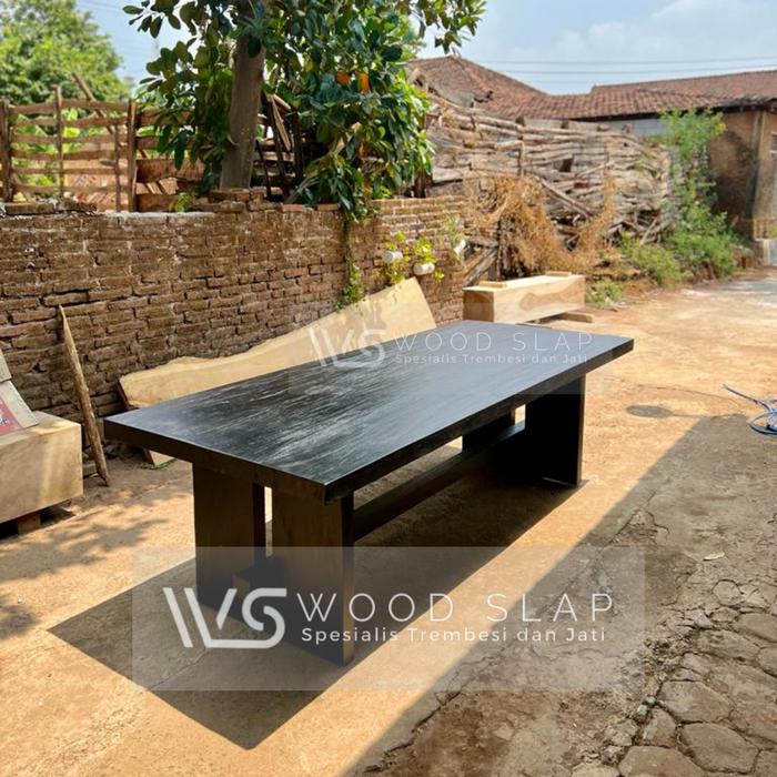 Jual Meja Makan Rustic Flat Hitam Kayu Utuh - Kab. Jepara - WOODSLAP ...