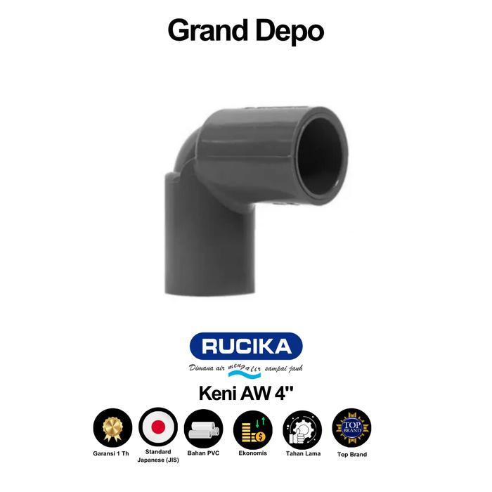 Jual Keni AW 4" Rucika / Elbow AW 4" / Sambungan pipa Rucika - Kota ...
