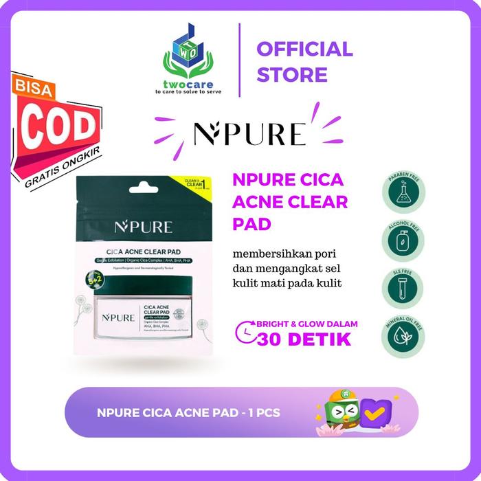 Promo NPURE Acne Clear Pad Cica ZipLock 17.5 Gram - Kota Medan ...