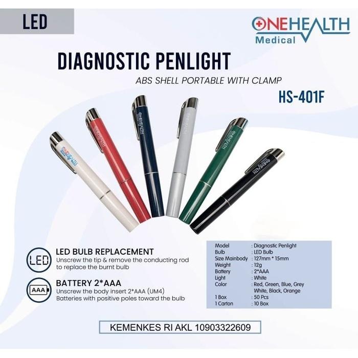 Promo Onehealth Diagnostic Penlight Led Hs-401f Lampu Senter Medis ...
