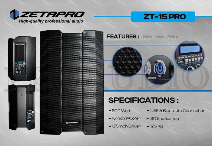 Jual Speaker Aktif Zetapro 15 Inch ZT 15 PRO / ZT15PRO 500 Watt ...