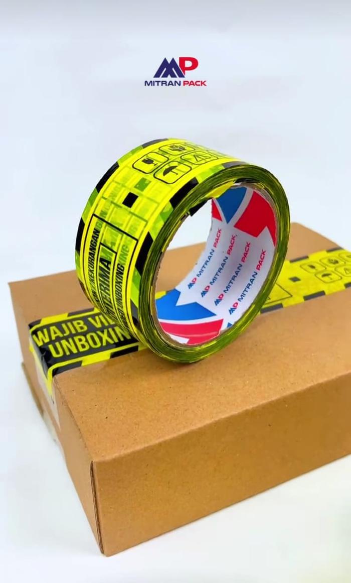 Jual Lakban Fragile & Unboxing Hitam Kuning Lebar 45 mm Panjang 40 ...