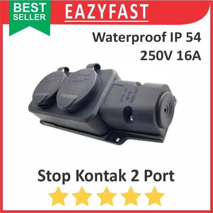 Jual Stop Kontak Terminal 2 Waterproof Outdoor Water Proof Anti Air ...