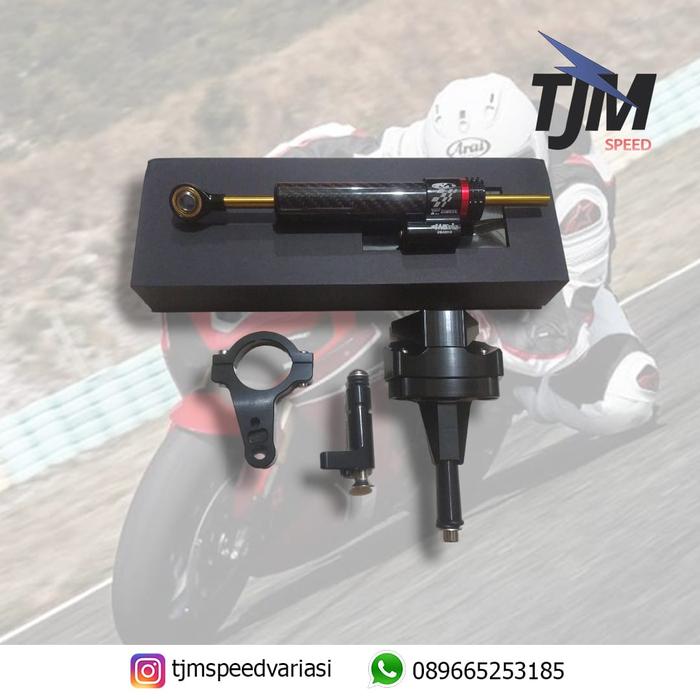 Jual Steering Damper Stabilizer Matris Carbon+Breket New Ninja 250 Fi ...