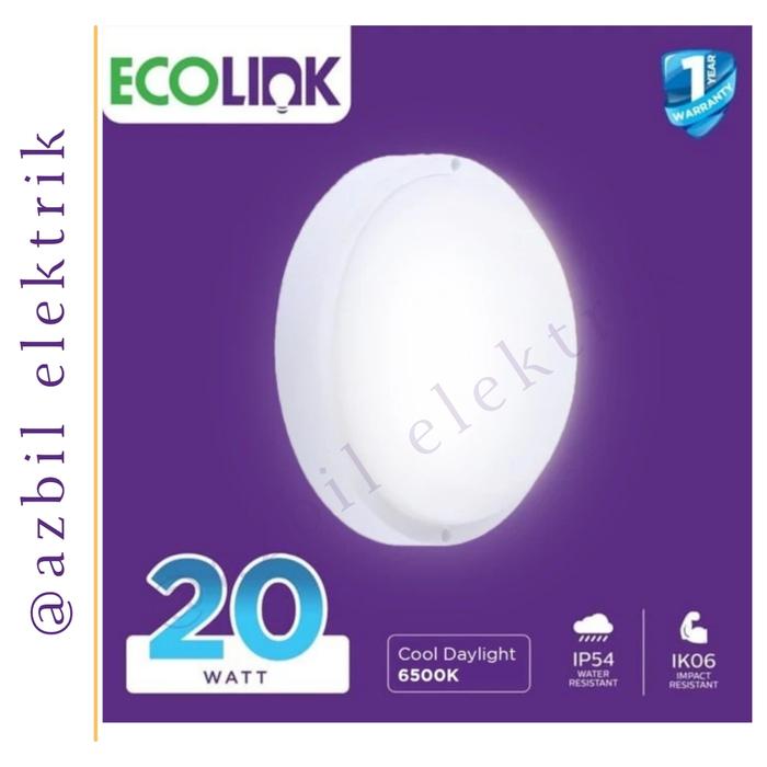 Jual Ecolink Lampu Dinding Outdoor Plafon Bulkhead LED 20 Watt Putih ...